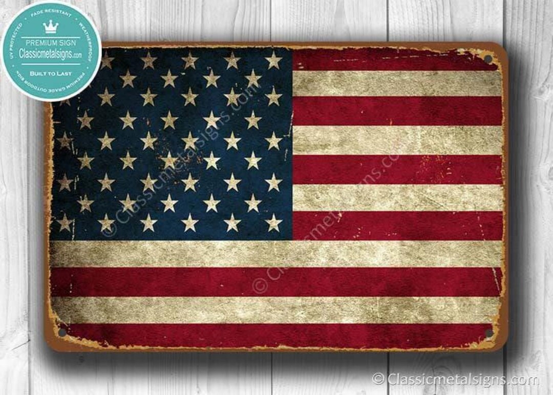 Rustic USA Flag Sign, Vintage Patriotic Wall Art (multiple Sizes) - Etsy