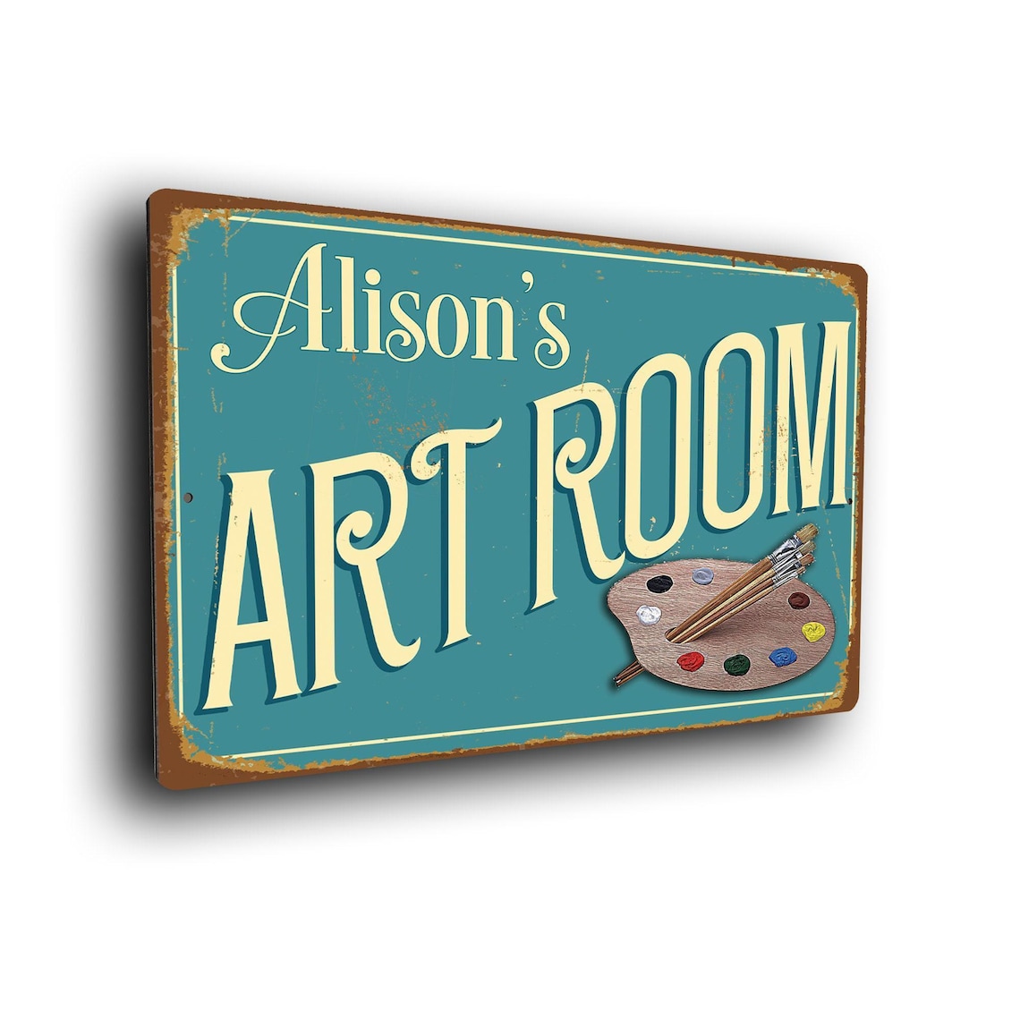 Art Room Sign, Vintage Style, Personalized Rustic Look (custom Text ...