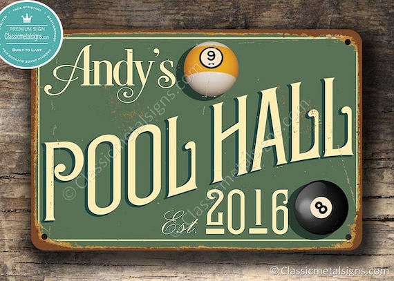 Bar Pool Hall Signs