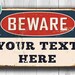 Vintage Beware Sign, Retro Warning Decor (custom Text Available) - Etsy