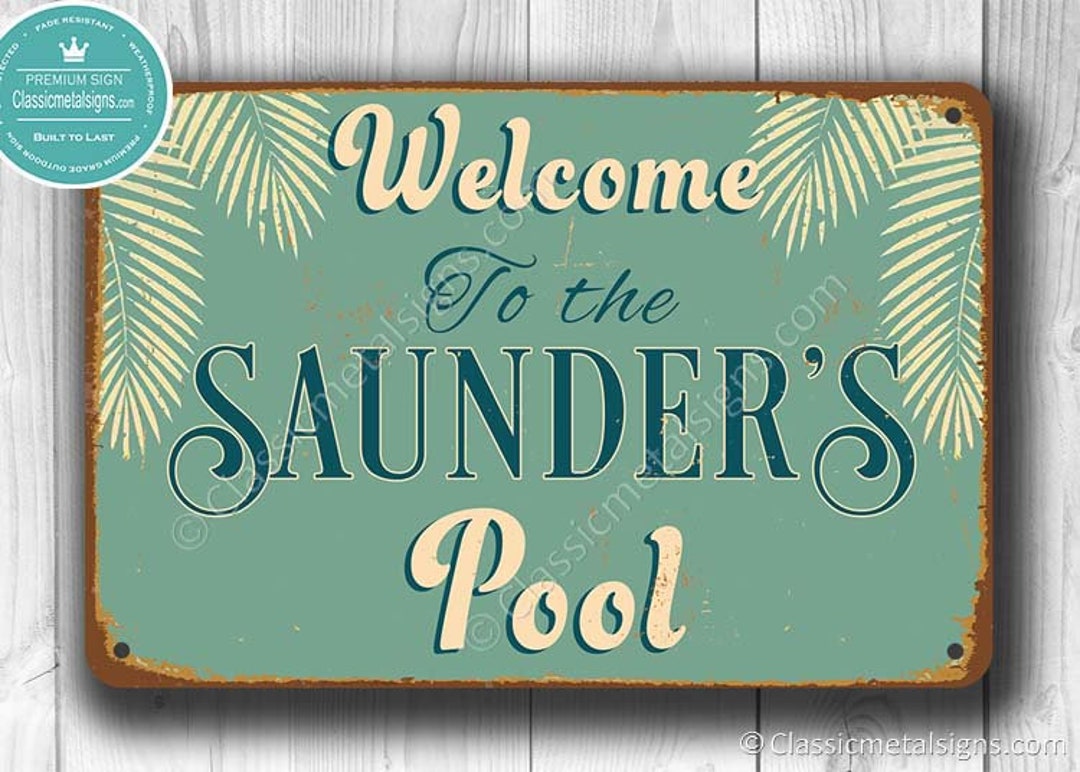 CUSTOM POOL SIGN, Customizable Pool Signs, Vintage Style Pool Sign ...