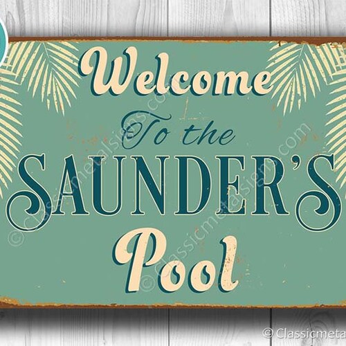 CUSTOM POOL SIGN Customizable Pool Signs Vintage Style Pool - Etsy