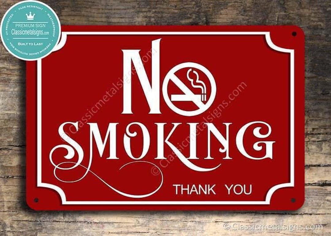 Vintage No Smoking Sign - Red, Rustic Look for Cafe or Diner - Etsy