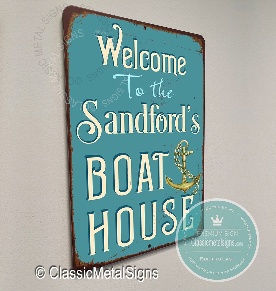 CUSTOM BOAT HOUSE Sign, Customizable Boat House Signs, Vintage Style ...