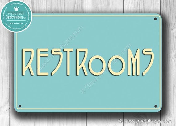 RESTROOM SIGNS Restrooms Sign Classic Chic Style Restrooms - Etsy UK