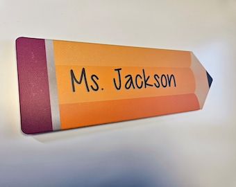 Pencil Teacher Name Sign - Etsy