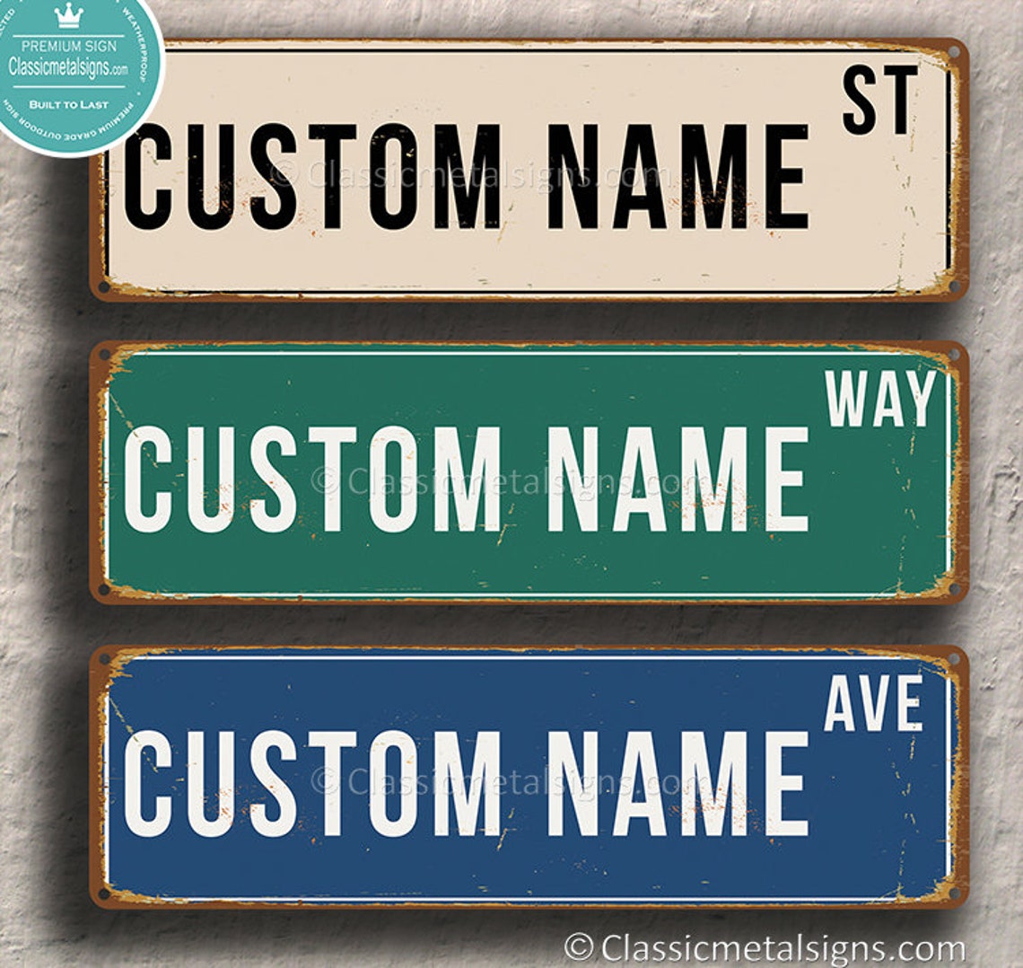 Custom Street SIGN Vintage Style Street Signs Personalized - Etsy