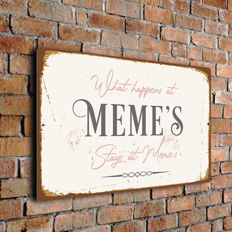 What Happens at Meme's House Sign, Rustic Kitchen Decor - Etsy