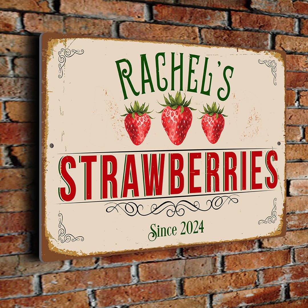 Personalized Strawberries Sign: Custom Decor for Kitchen, Farmhouse, or ...