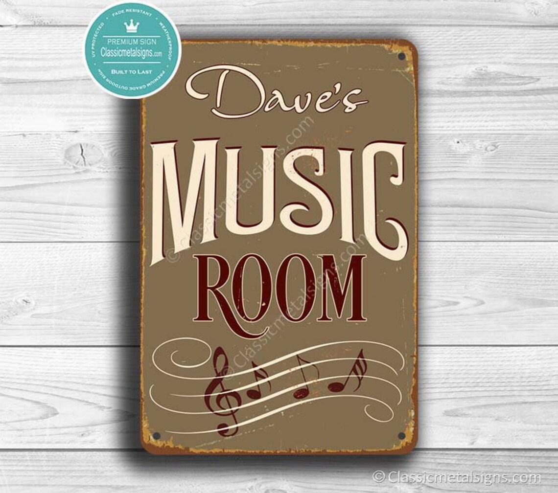 Custom MUSIC ROOM SIGN Customizable Music Room Signs Vintage - Etsy
