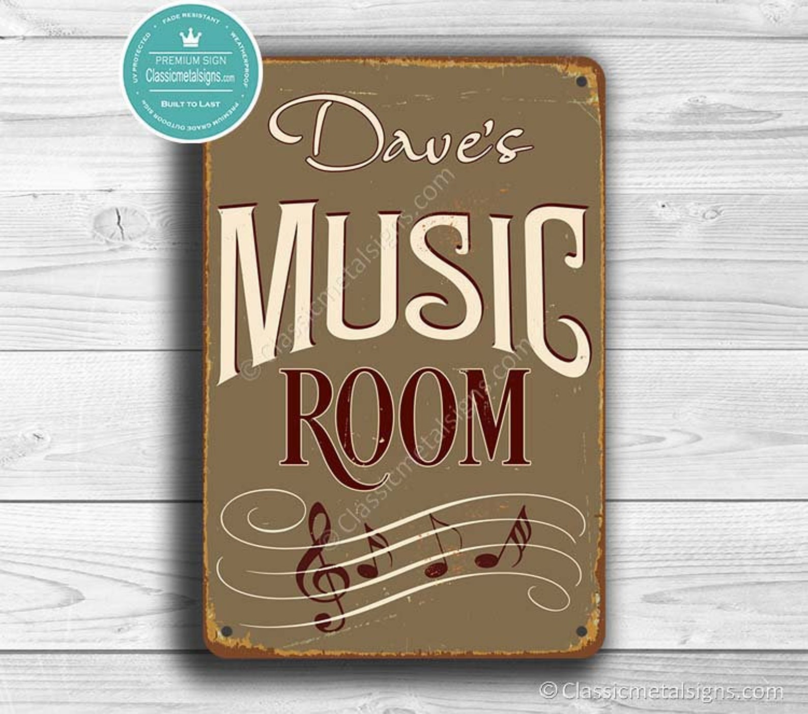 Custom MUSIC ROOM SIGN Customizable Music Room Signs Vintage - Etsy