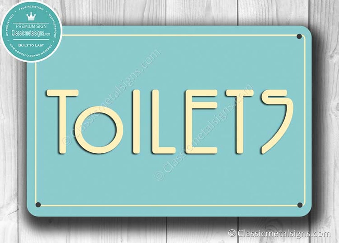 TOILET SIGN, Toilets Sign, Classic Chic Toilets Sign, Toilets Door Sign ...