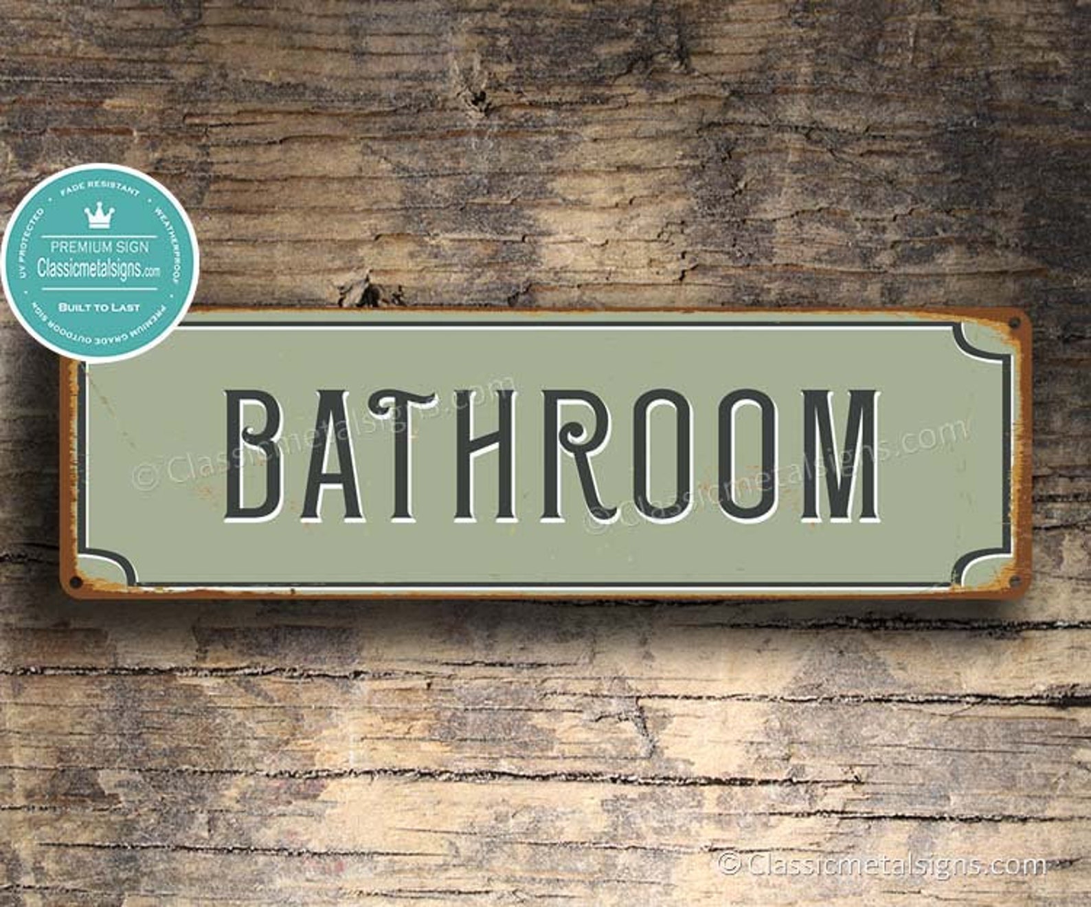 BATHROOM SIGN, Bathroom Signs, Vintage Style Bathroom Sign, Bathroom ...