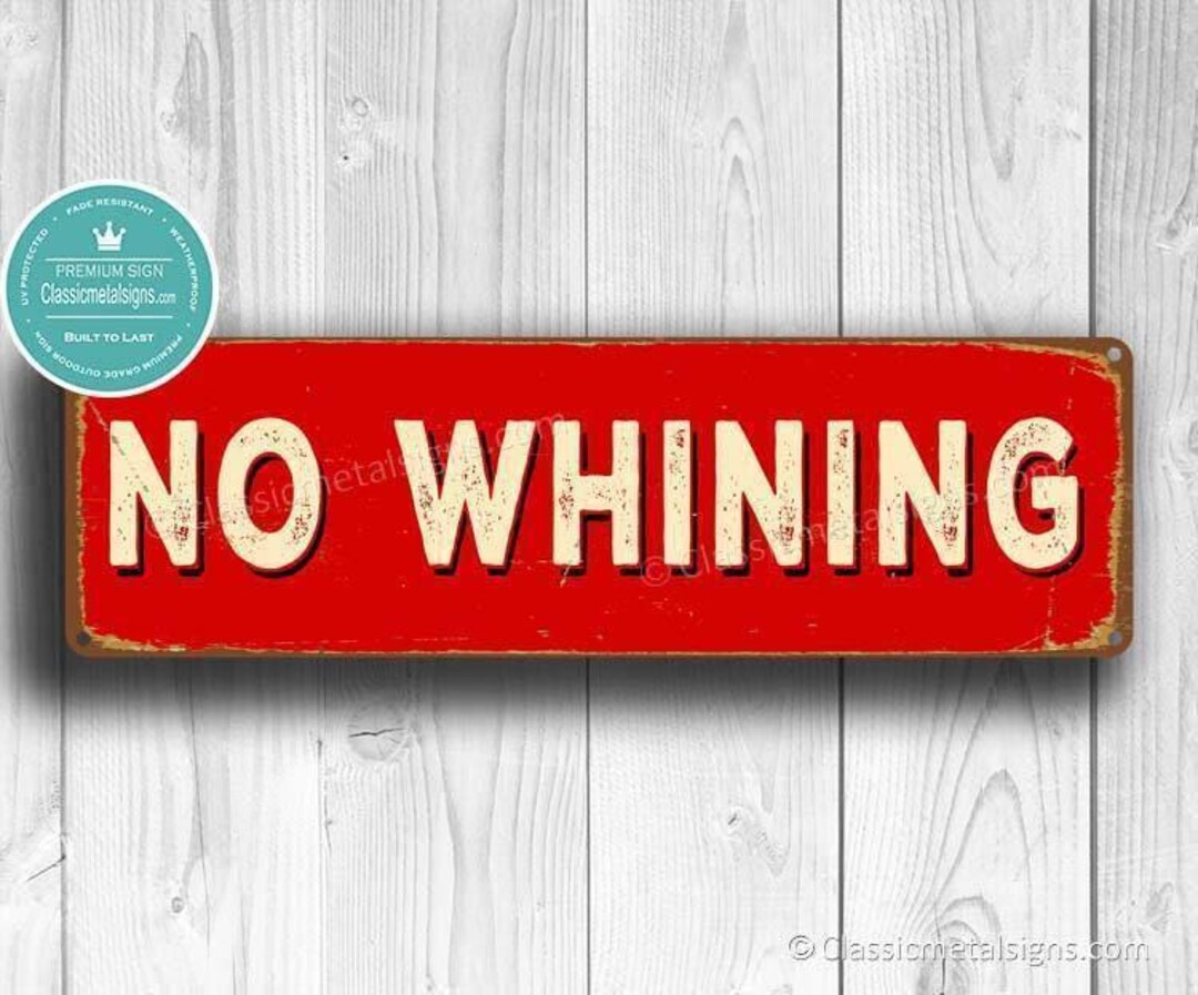 No Whining Sign: Vintage Red Office Wall Decor - Etsy