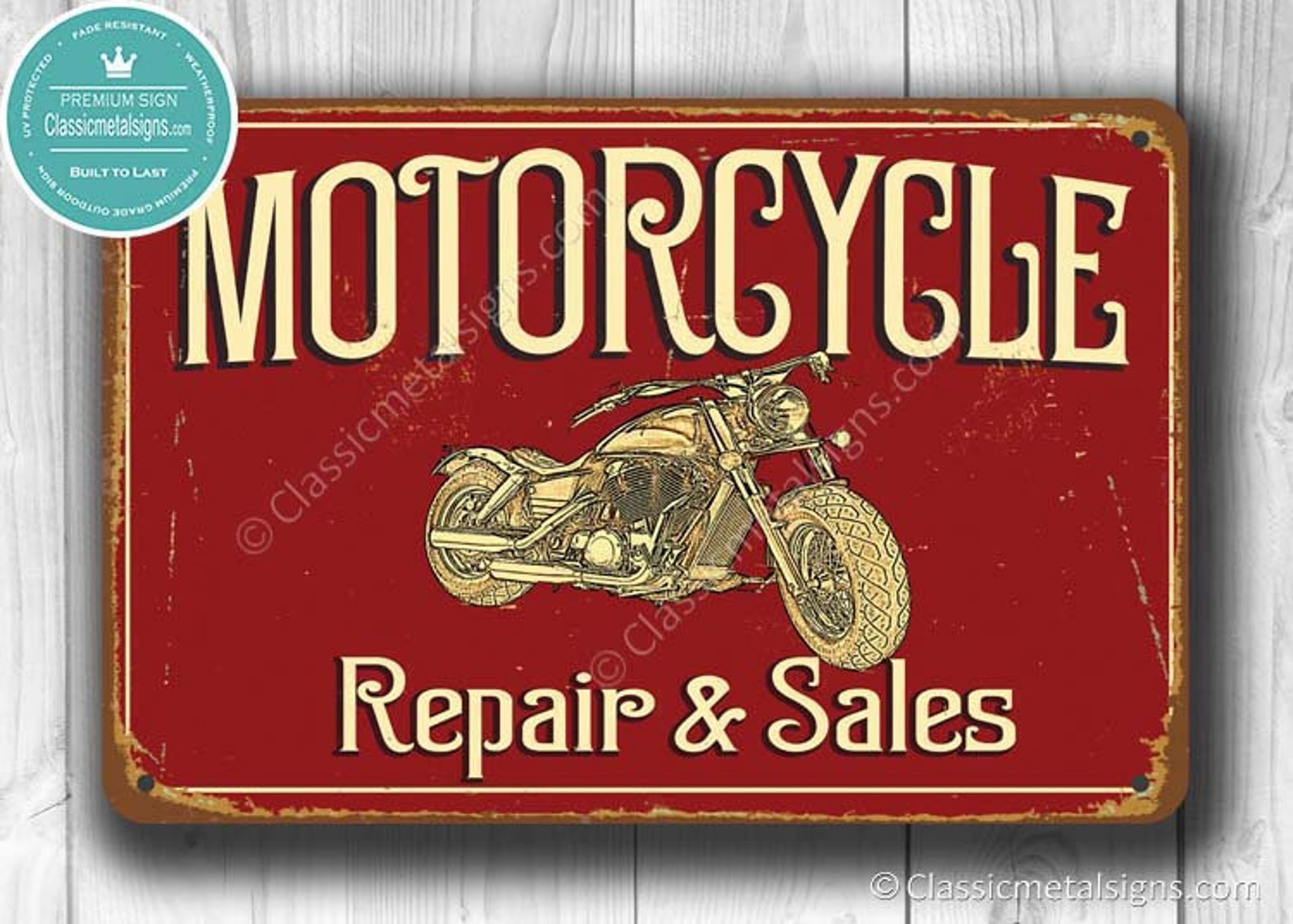 MOTORCYCLE SIGN Motorcycle Shop Sign Vintage Style - Etsy