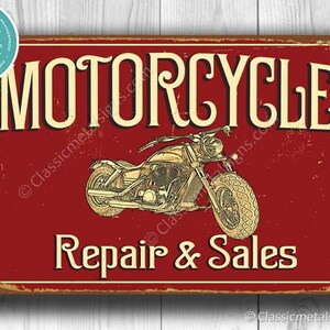 MOTORCYCLE SIGN, Motorcycle Shop Sign, Vintage Style Motorcycle Sign ...