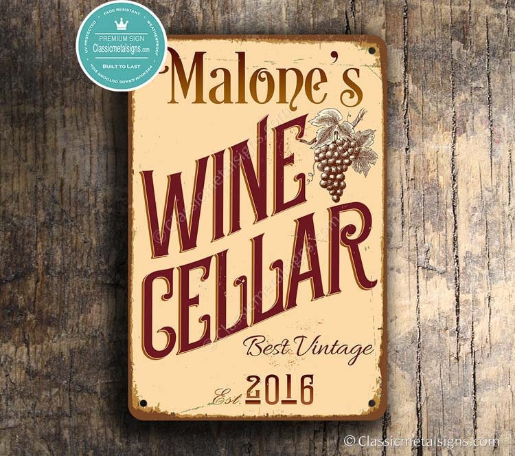 CUSTOM WINE CELLAR Sign Personalized Wine Cellar Sign - Etsy