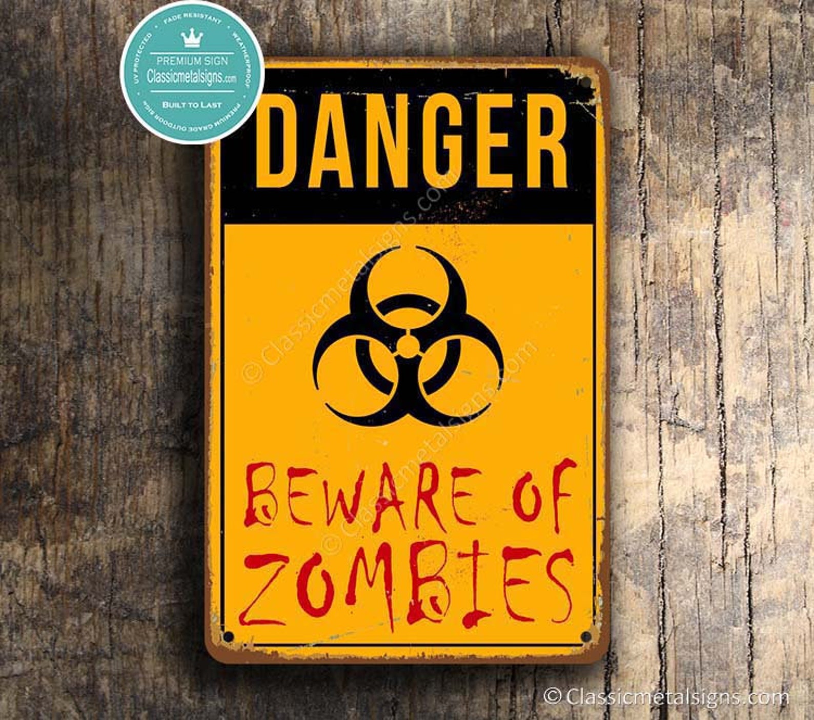BEWARE OF ZOMBIES Sign Danger Zombies Signs Vintage Style - Etsy