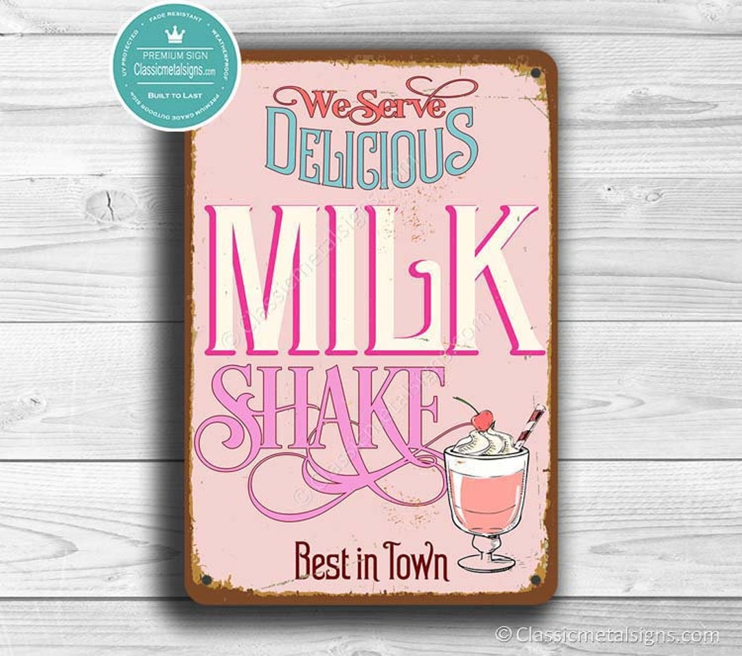 MILKSHAKE SIGN, Milkshake Signs,vintage Style Milkshake Sign,milkshake ...