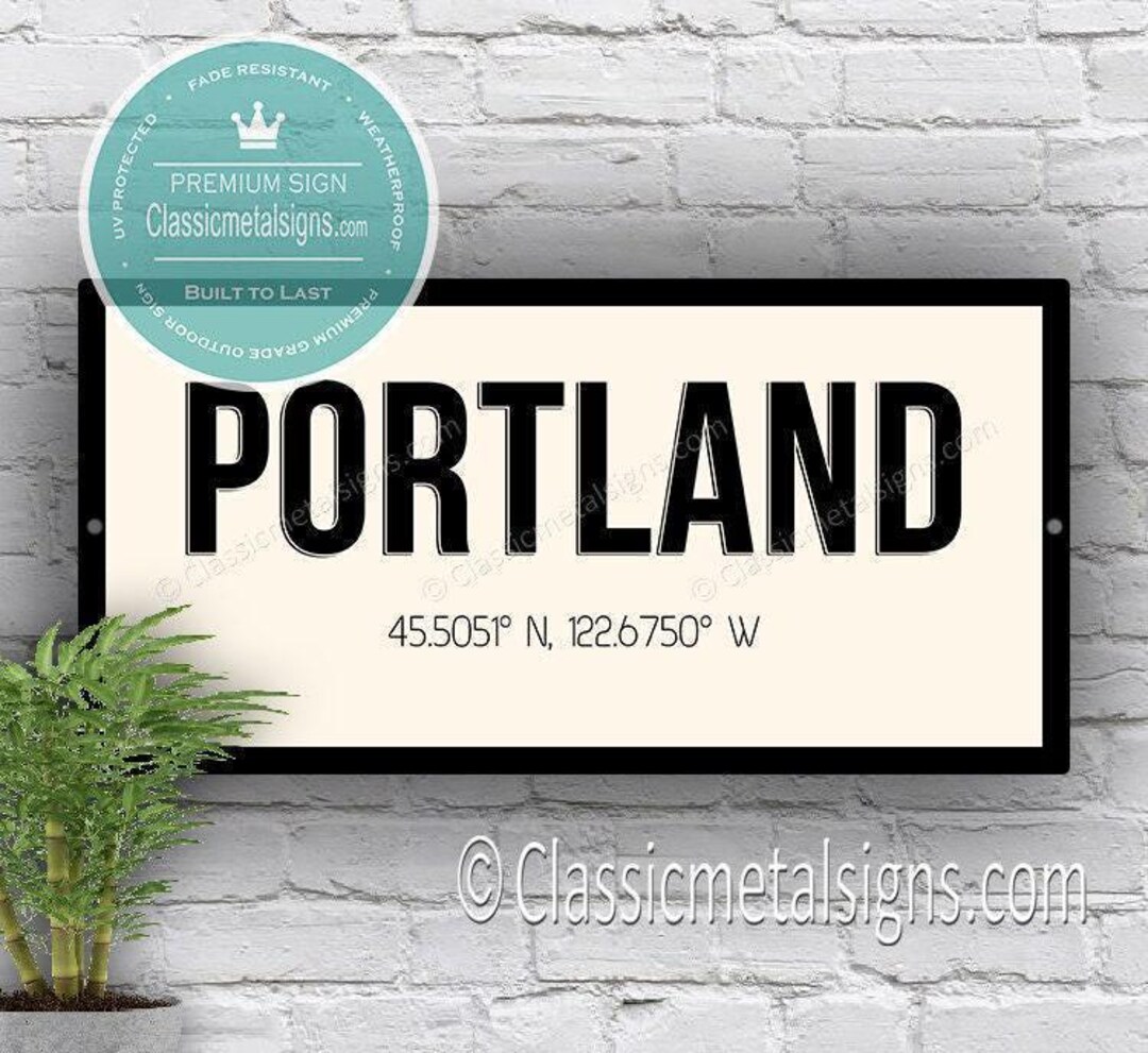 Portland Coordinates Sign: City Map Wall Art (ready to Hang) - Etsy