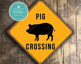 Pig Crossing Sign - Etsy