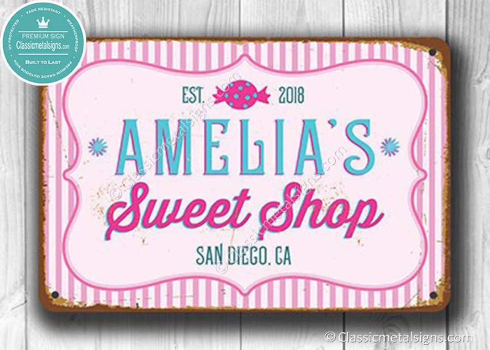 Personalized SWEET SHOP SIGN Vintage Style Sweet Shop Sign - Etsy