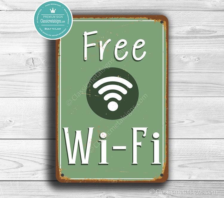 FREE WIFI Sign free WiFi Signs Vintage style WiFi Sign Wi | Etsy