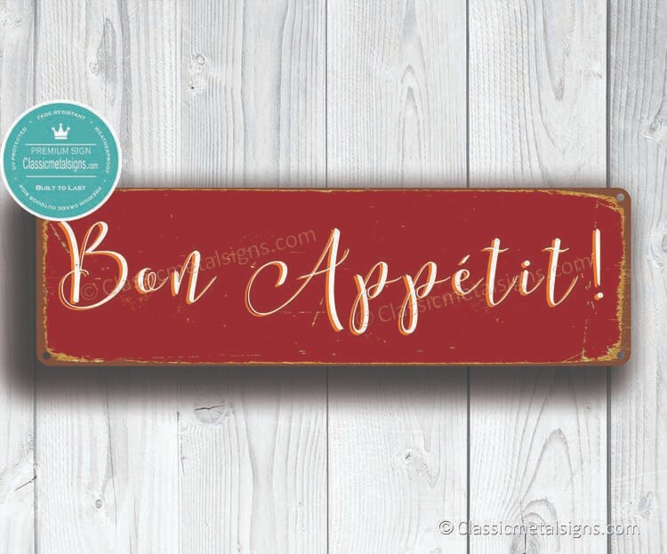 BON APPETIT SIGN Bon Appetit Signs Vintage Style Bon Appetit - Etsy UK