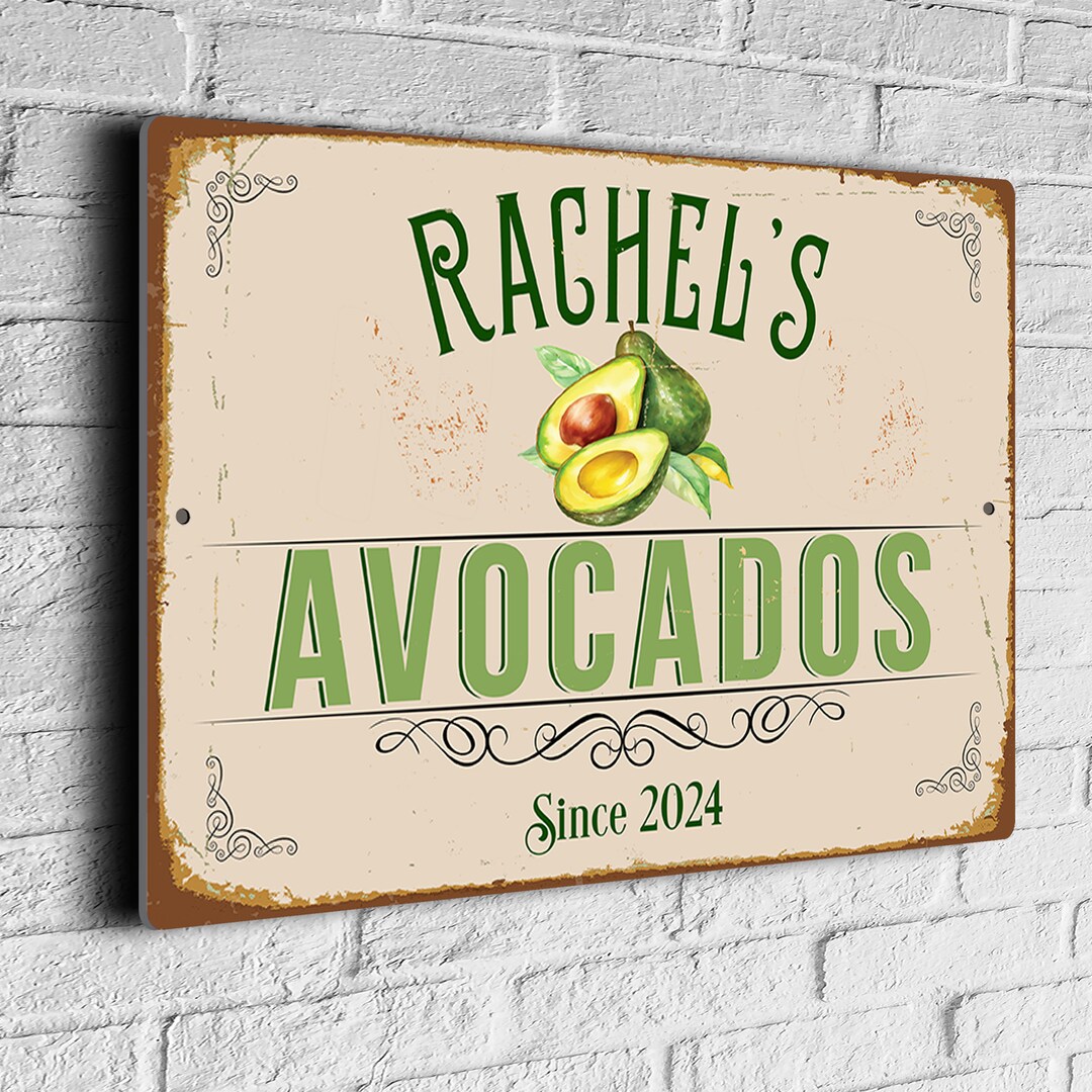 CUSTOM AVOCADOS SIGN, Personalized Avocados Sign, Avocado Garden Decor ...