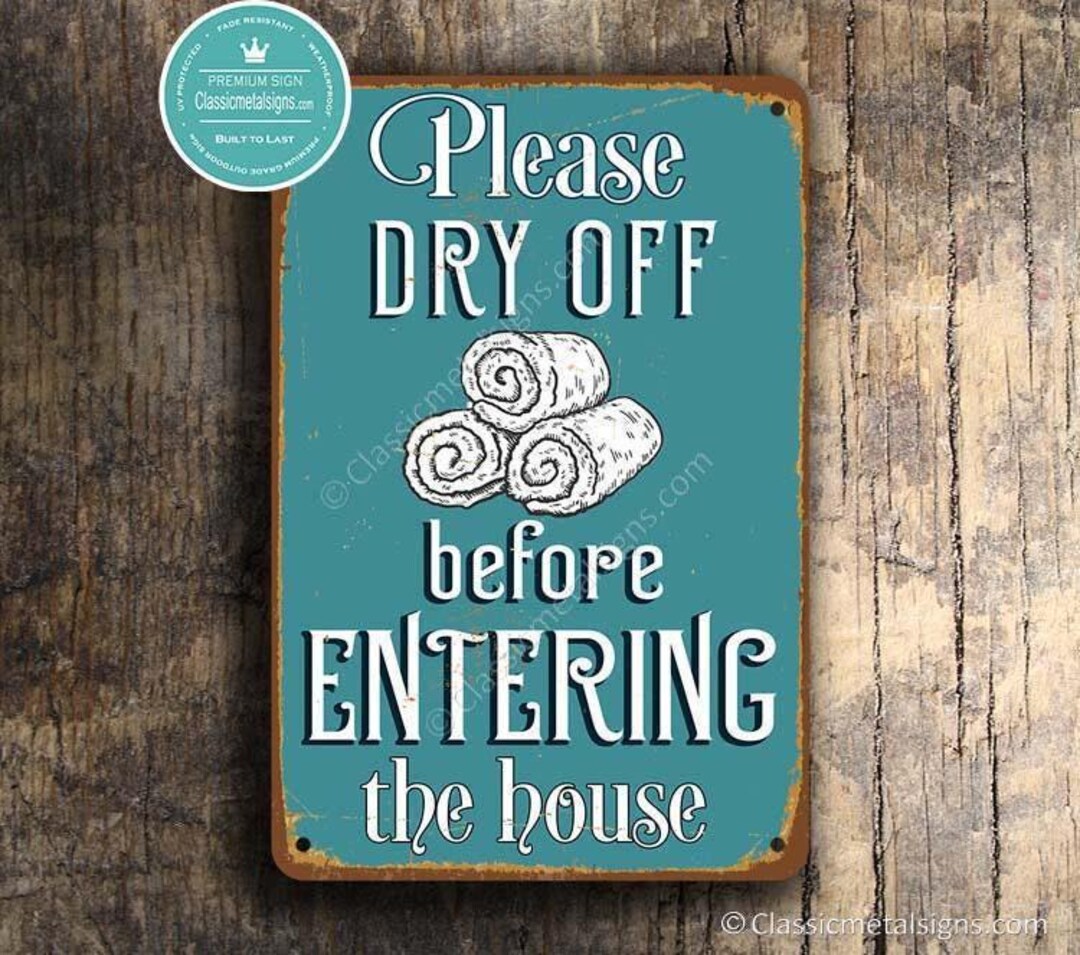 Vintage Style Pool Rules Sign: Please Dry off Before Entering - Etsy