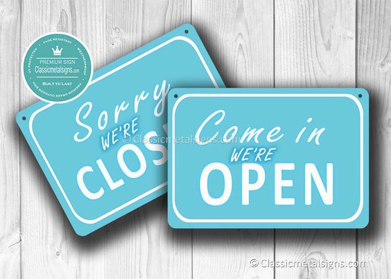 OPEN CLOSED SIGN Vintage style Open Closed Sign Blue Open | Etsy