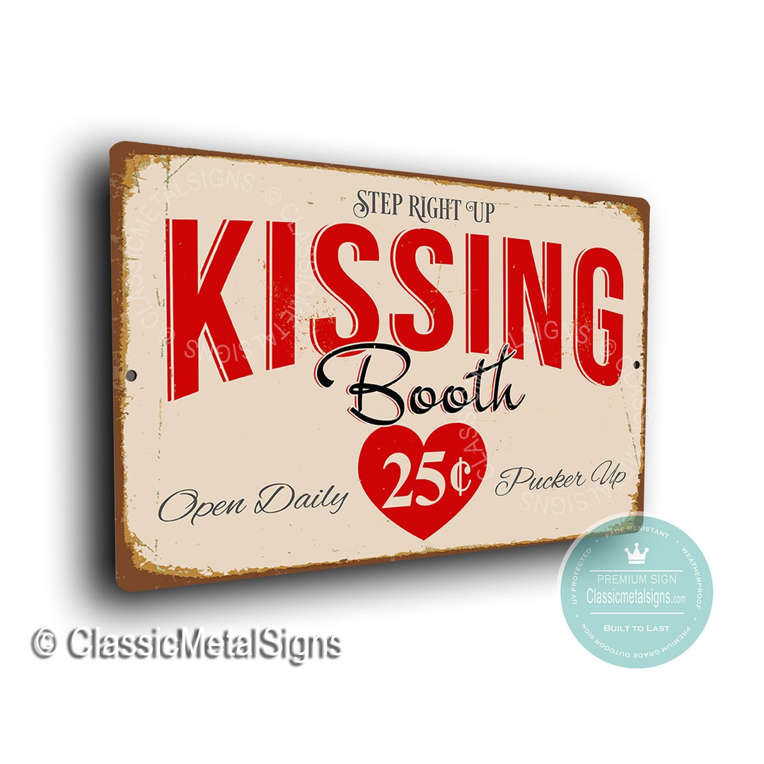 KISSING BOOTH SIGN, Kissing Booth Signs, Vintage Style Kissing Booth ...
