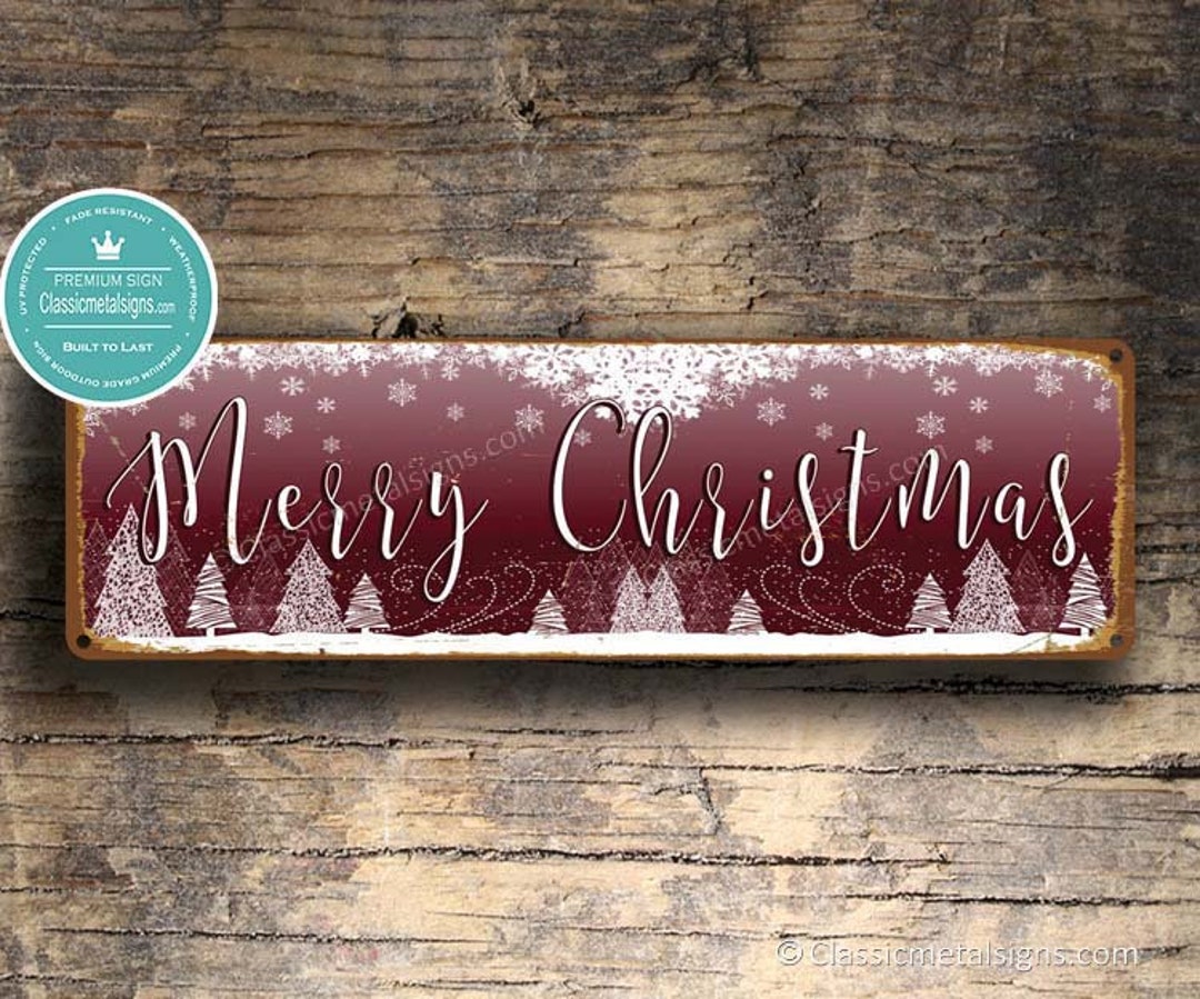 MERRY CHRISTMAS Sign, Christmas Signs, Vintage Style Christmas Sign ...