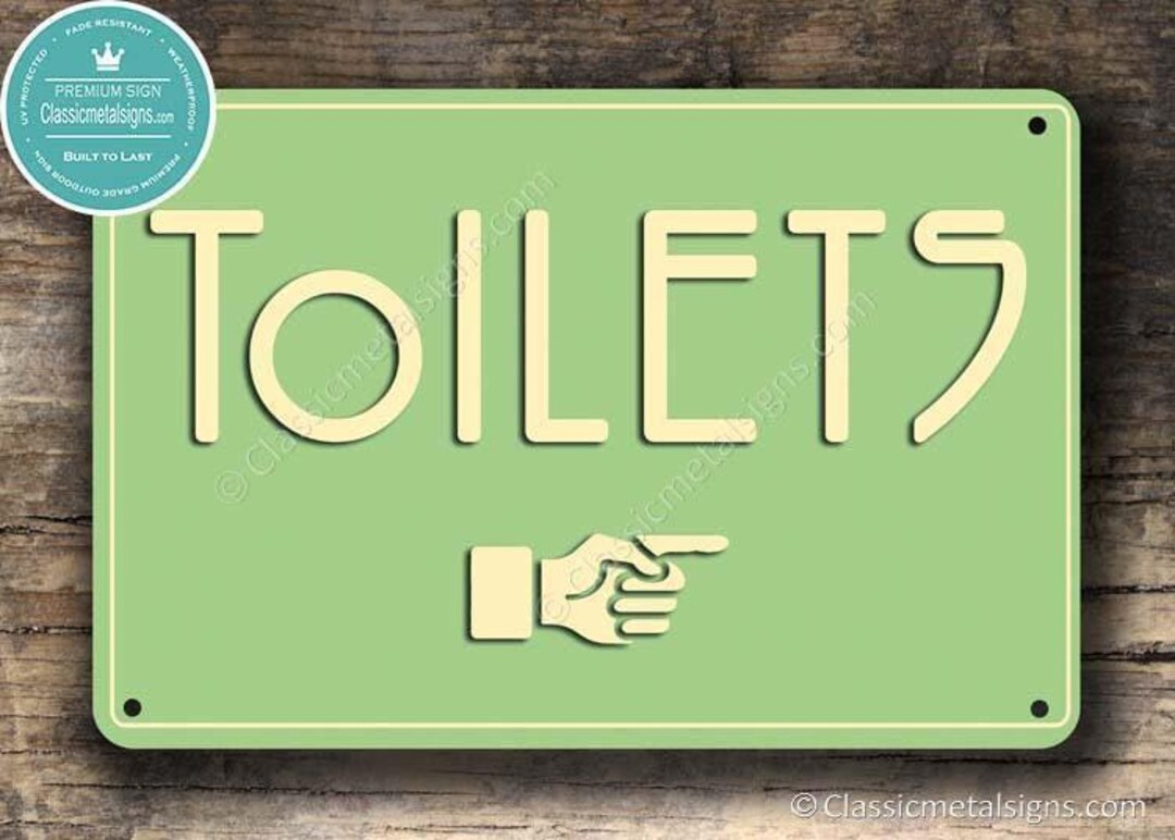 Toilet Direction Sign: Classic Chic Style - Indoor or Outdoor Use - Etsy UK