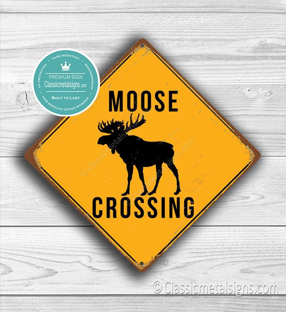 Swedish Moose Crossing Sign