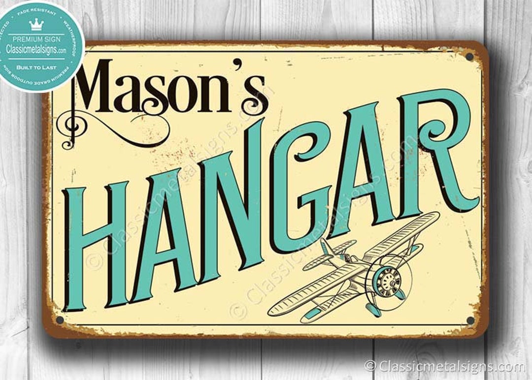 Hangar Sign, Vintage Style Hangar Sign, Outdoor Signs, Custom Signs ...