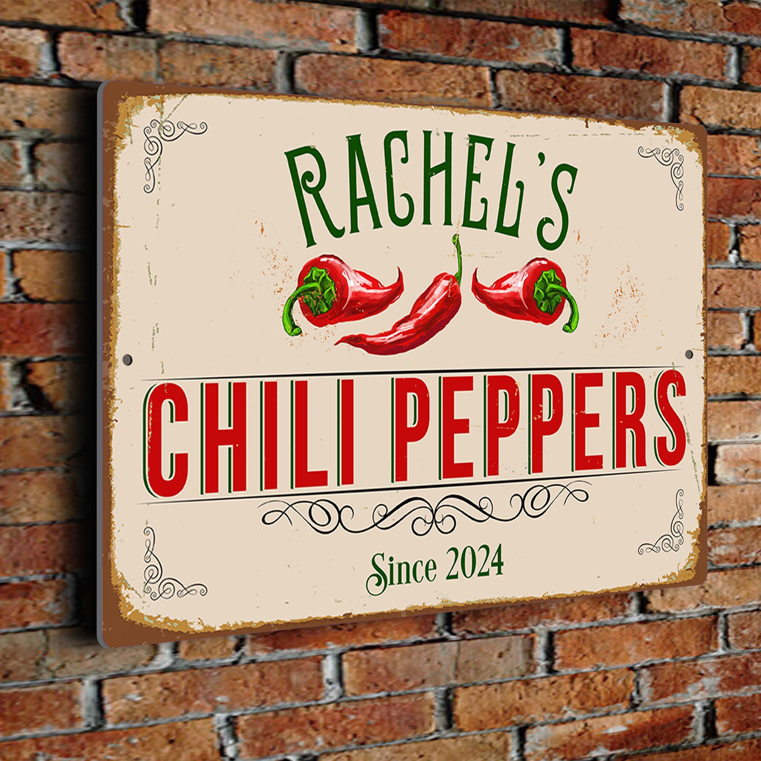 Chili Pepper Sign: Personalized Vintage Garden Decor (multiple Sizes ...