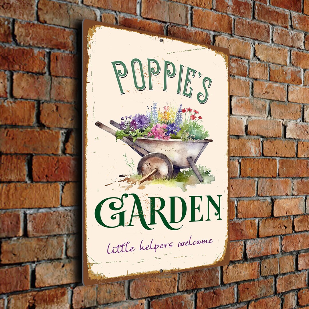 Poppie's Garden Sign, Gardening Gifts, Garden Gifts, Custom Garden ...