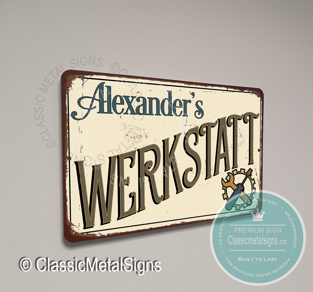 CUSTOM Werkstatt SIGN, Custom Werkstatt Signs, Personalized Werkstatt ...
