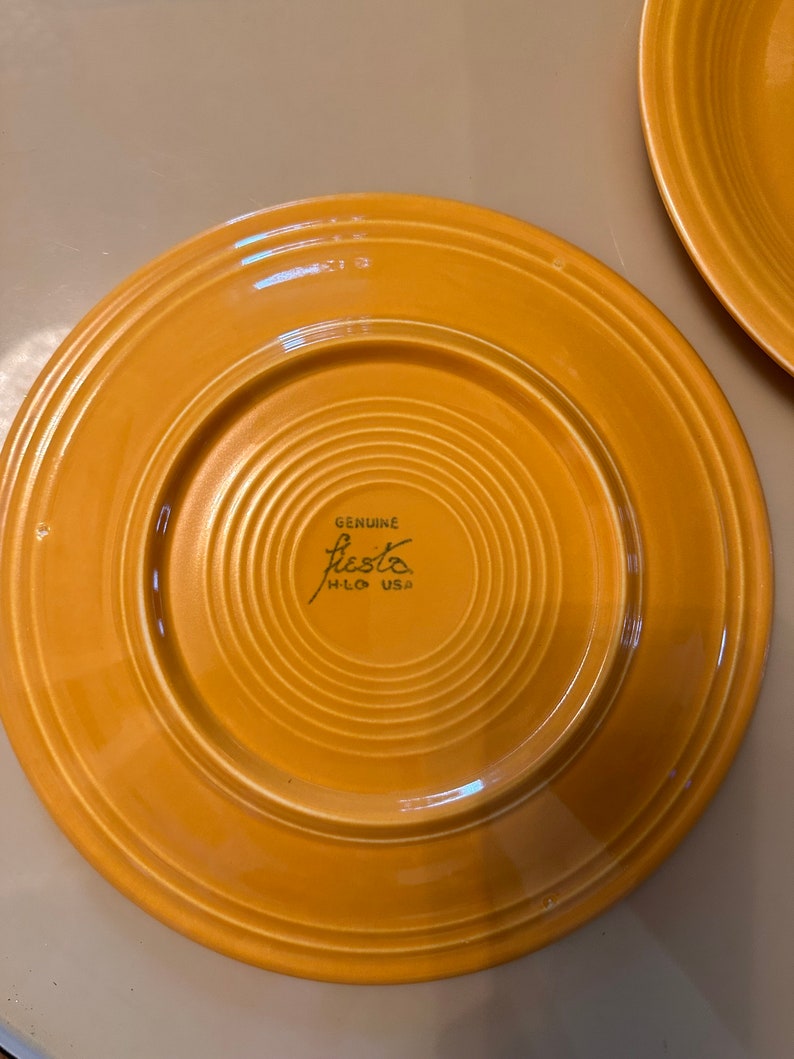 Vintage Fiestaware Early Stamp 1936 Original Yellow Dinner Plate and ...