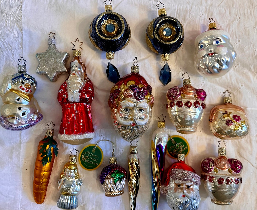 Vintage Inge Hand Blown Ornament Collection. INGE GLAS Christmas Glass ...