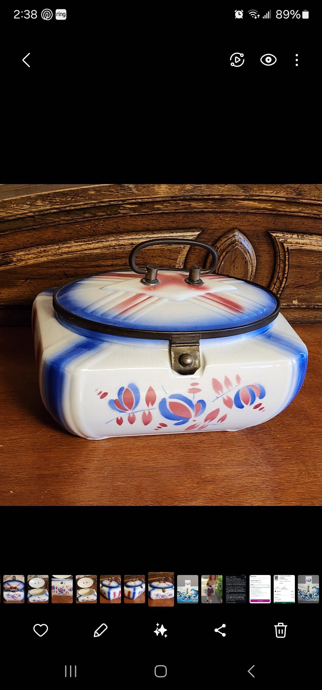 Vintage German Ceramic Biscuit Barrel Antique Cookie Jar Porcelain With ...
