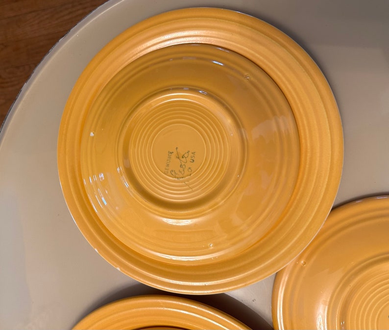 Vintage Yellow Fiestaware: Dinner Plates & Ashtray Collection - Etsy
