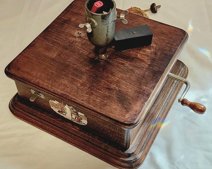 Antique Victorian Era Rotating Christmas Tree Stand Music Box That ...