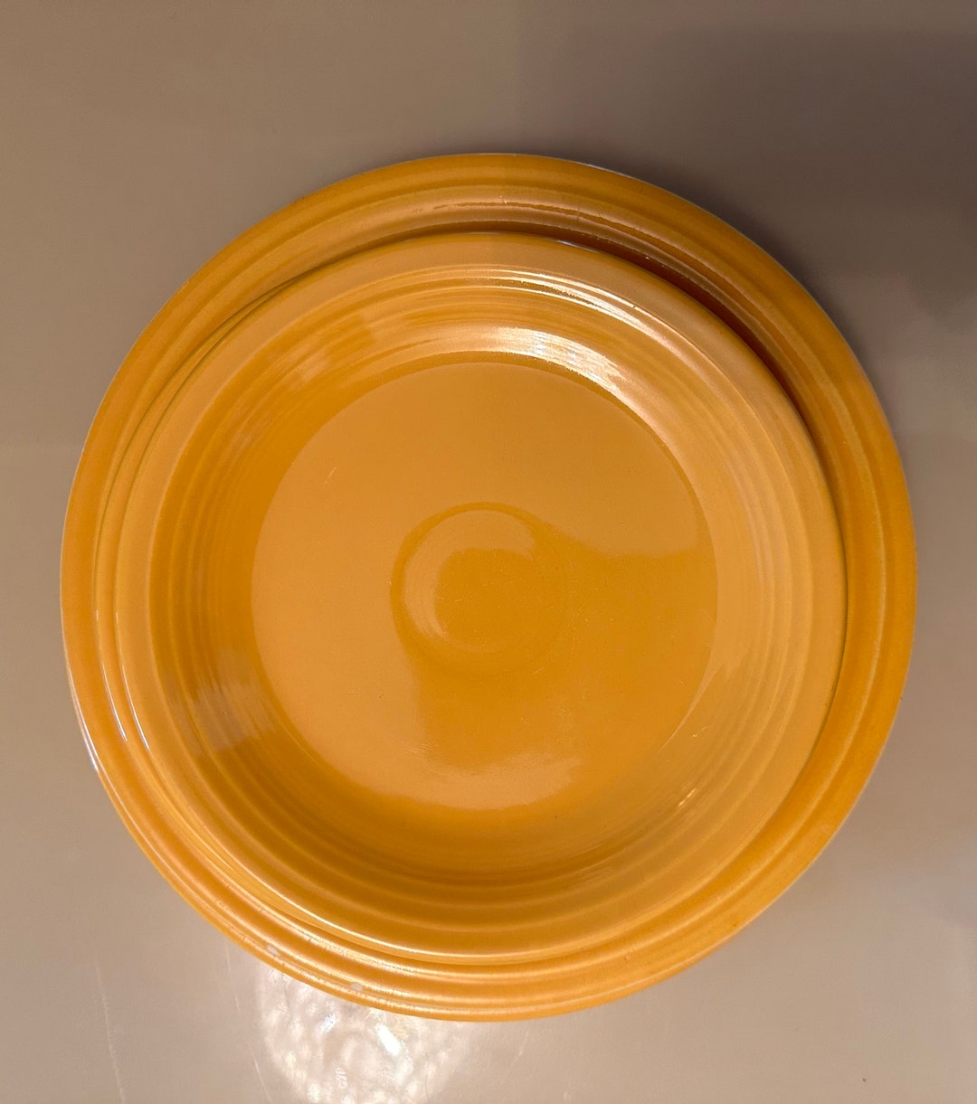 Vintage Fiestaware Early Stamp (1936) Original Yellow Dinner Plate and ...