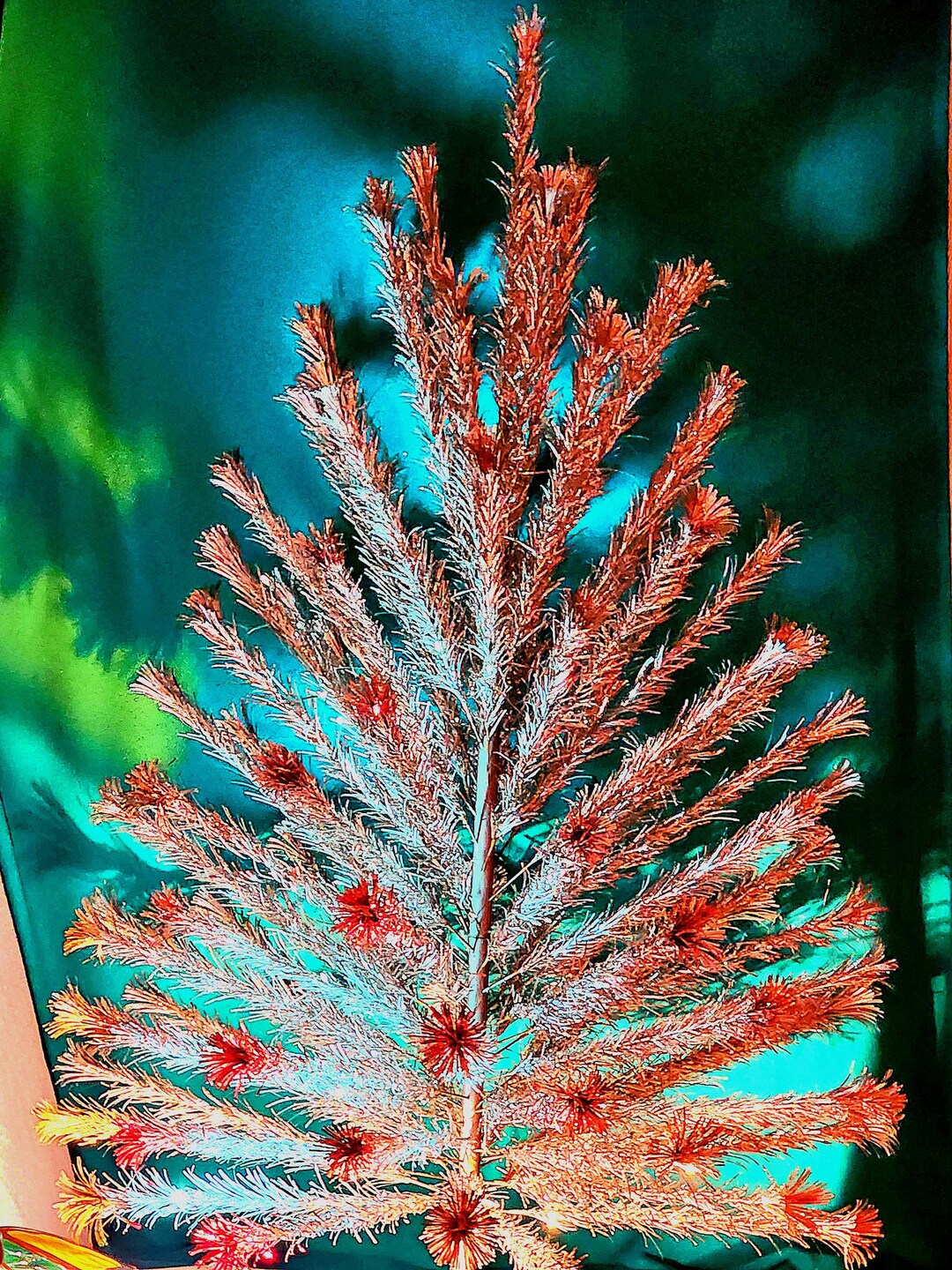 Vintage 7 Foot Tall Aluminum Pom Pom Tree Mid Century Modern 90 Branch ...