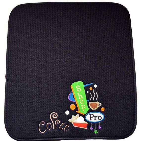 PERSONALIZED Coffee Mat Dish Drying Mat Coffee Decor Retro - Etsy