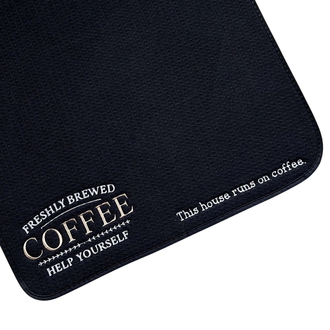PERSONALIZED Coffee Bar Mat Accessories for Countertop Absorbent Dish ...