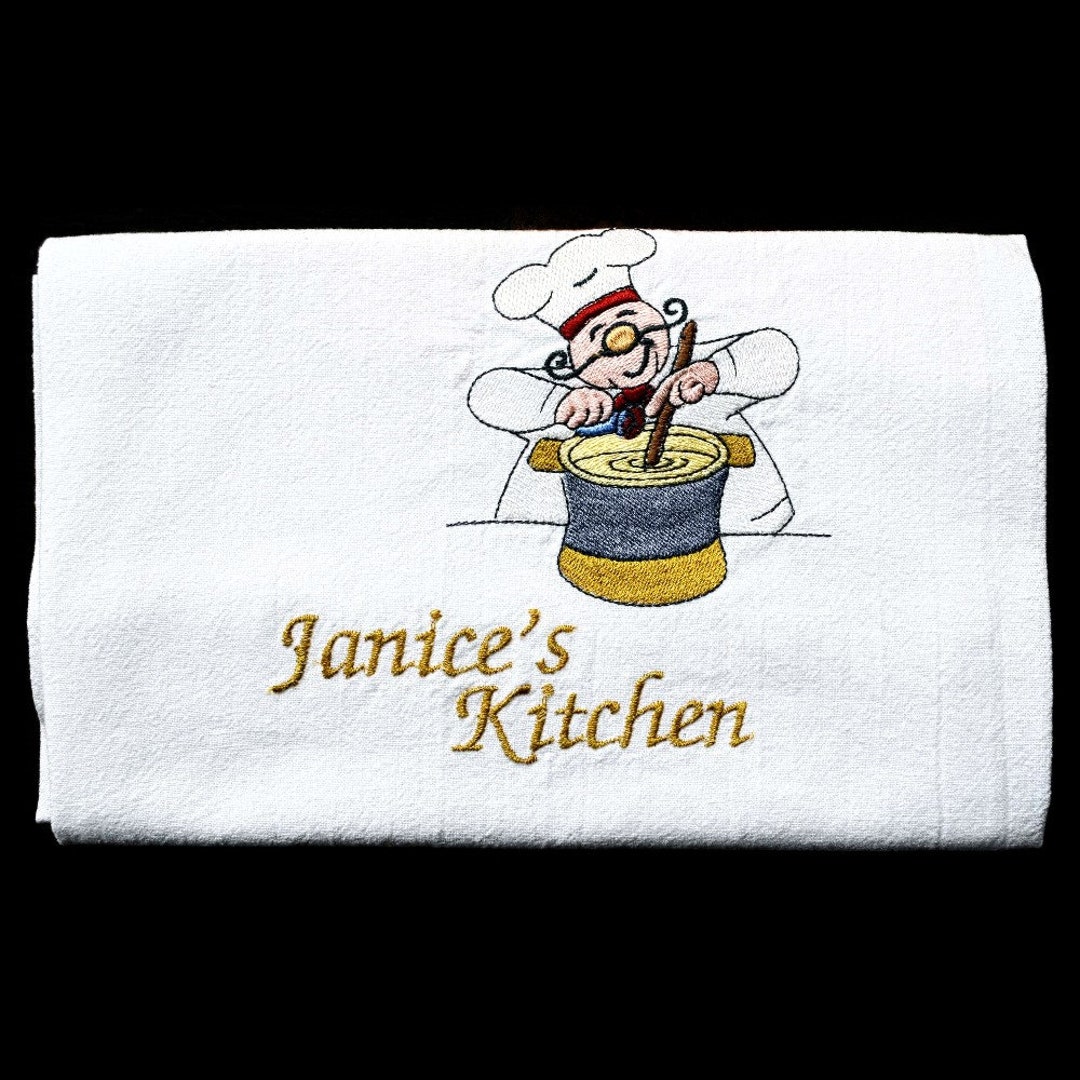 PERSONALIZED Kitchen Towel Custom Dish Towel Embroidered - Etsy