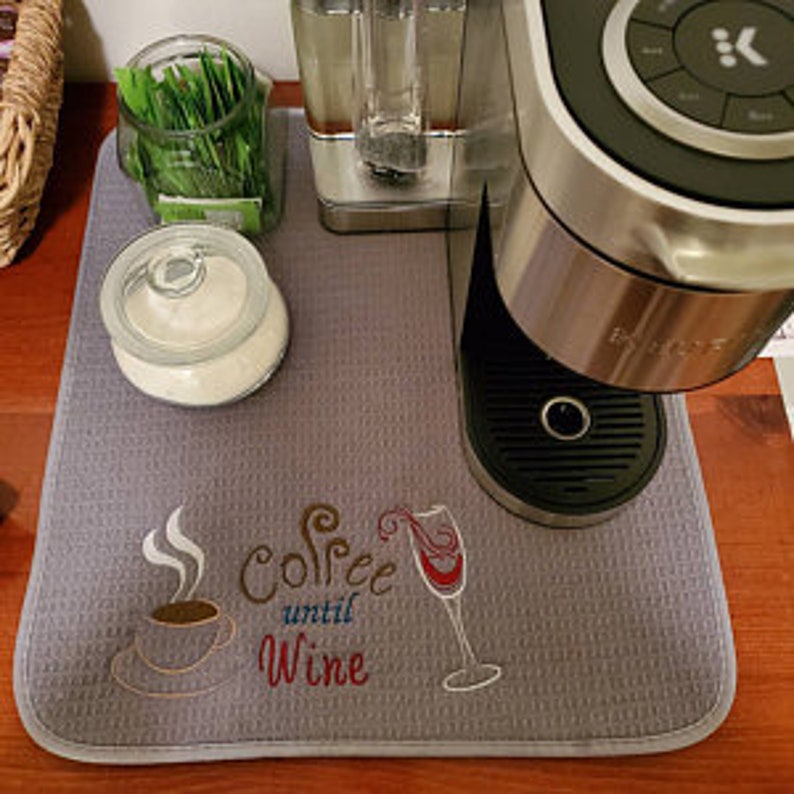 PERSONALIZED Coffee Mat Coffee Station Keurig Mat Wine Bar | Etsy